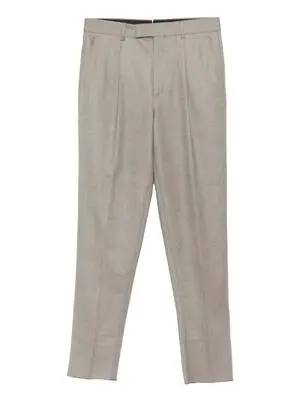 Zegna Tailored Pleated Front Trousers - Neutrals