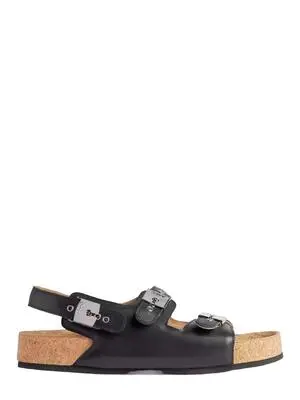 Balenciaga X Scholl Leather Sandals With Buckle Fastening - Black
