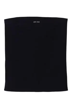 Miu Miu Miu Miu Cotton Knitted Logo Tube Top Blue