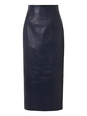 Khaite Loxley Leather Maxi Skirt - Blue