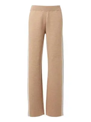 Fusalp Benada Striped Wool-blend Wide-leg Trousers - Beige