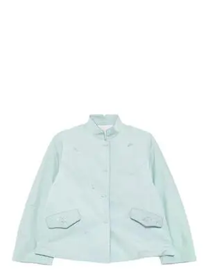 Shiatzy Chen Scape-of-curve Cropped Jacket - Green