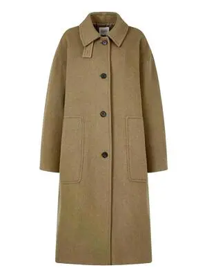 STUDIO TOMBOY Single-breasted Felted Coat With Spread Collar - Neutrals