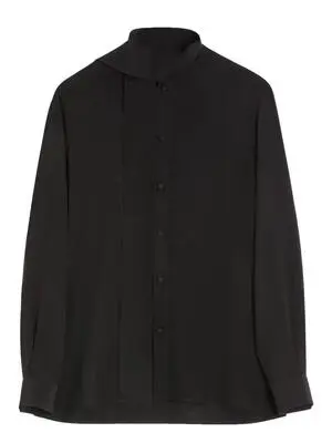Valentino Garavani Scarf-collar Silk Shirt - Black