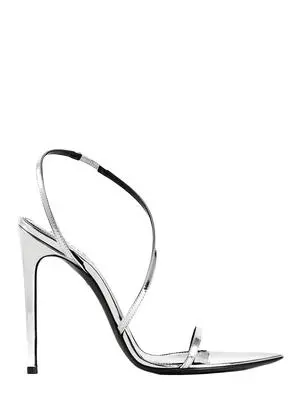 Retrofete 110mm Naomi Leather Stiletto Sandals - Silver