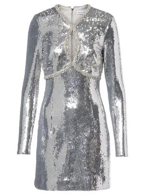 Rebecca Vallance Blythe Sequined Mini Dress - Silver