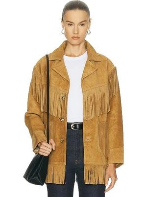 Polo Ralph Lauren Fringe Suede Jacket - Maple