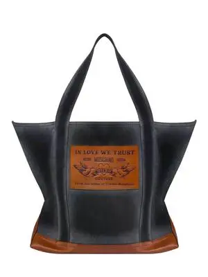 Moschino Logo-patch Tote Bag - Black