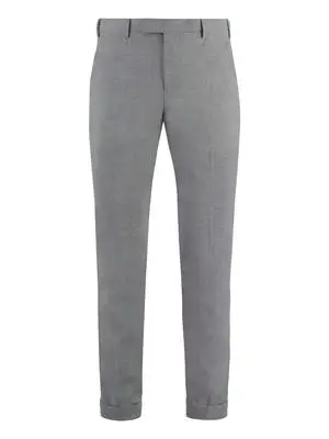 PT TORINO Cotton Blend Tailored Trousers - Grey