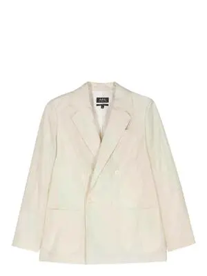 A.p.c. Double-breasted Crepe Blazer - Neutrals