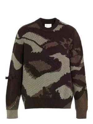 BARRIE Intarsia Knit Sweater - Brown