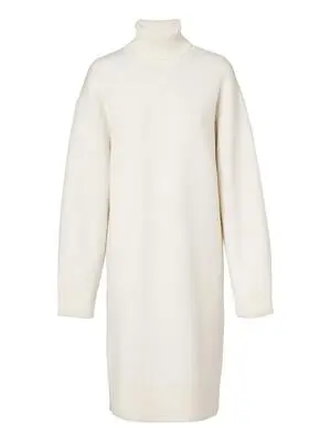 TOTEME Wool And Cashmere-blend Turtleneck Sweater Dress - White