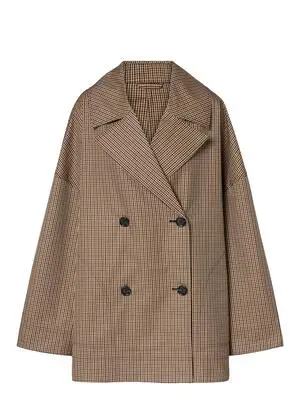 TOTEME Checked Cotton Double-breasted Blazer - Beige