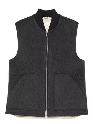 LARDINI Baseball Collar Gilet - Grey