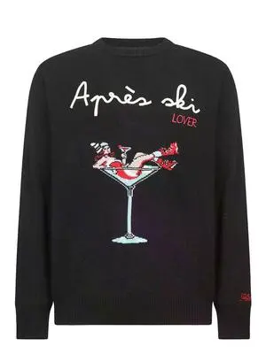 MC2 SAINT BARTH Graphic Print Crewneck Sweater - Black