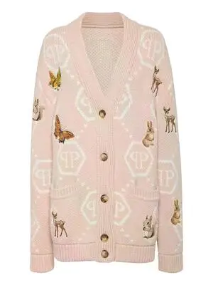 Philipp Plein Embroidered Cardigan - Neutrals
