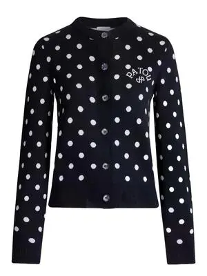 PATOU Polka-dot Buttoned Cardigan - Black