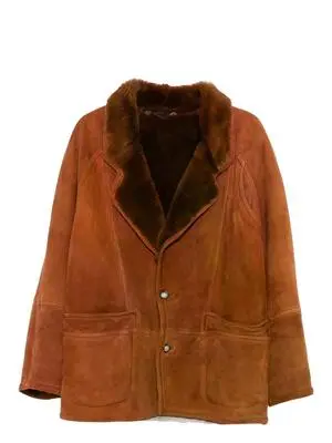 A.N.G.E.L.O. VINTAGE CULT 1980s Leather Coat With Fur Collar - Brown