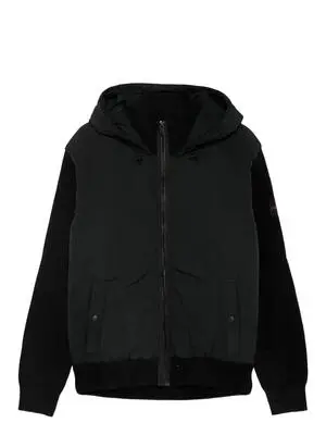 BOSS BOSS Black Hooded Zip-Up Jacket With Ribbed Trims
