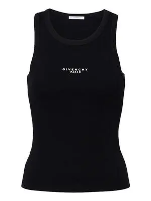 Givenchy Givenchy Paris Logo Cotton Tank Top Black