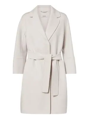 Max Mara Arona Virgin Wool Wrap Coat - Beige