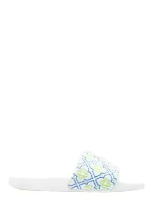 Casablanca Monogram Detail Open-toe Slides - White