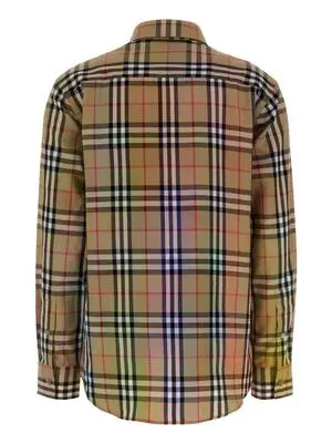 Burberry Embroidered Check-pattern Shirt - Neutrals
