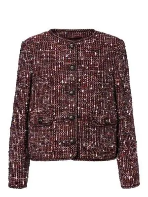 Etro Cropped Cotton-blend Boucle Jacket - Multicoloured