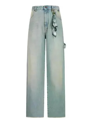 DARKPARK Relaxed Fit Jeans With Scarf Detail - Blue