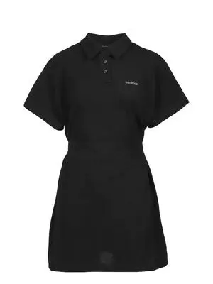 We11Done Polo-collar Mini Dress - Black