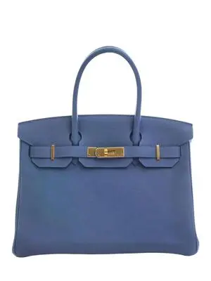 Hermès 30cm Togo Birkin Retourne Handbag - Blue