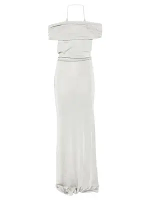 AYA MUSE Sereno Maxi Dress Halterneck, Backless, Fitted Waist - Grey
