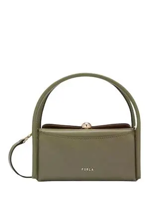 Furla Furla Mini Nicole Grained Leather Tote Bag Green