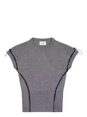Coperni Cap-sleeve Logo Detail T-shirt - Grey