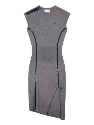 Coperni Side-gathering Cap-sleeve Mini Dress - Grey