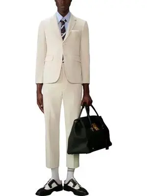 Thom Browne Corduroy-texture Tapered Chino Trousers - Neutrals
