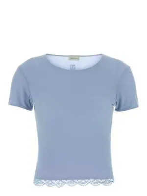 Magda Butrym Lace-trimmed T-shirt - Blue