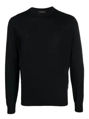 DELL'OGLIO Merino Wool Crew Neck Jumper - Blue