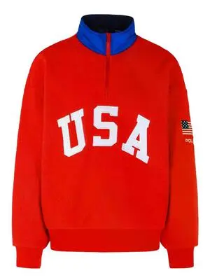 Polo Ralph Lauren Fleece Half-zip Sweater - Red