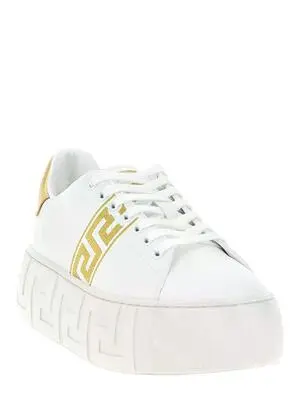 Versace La Greca Platform Sneakers - White