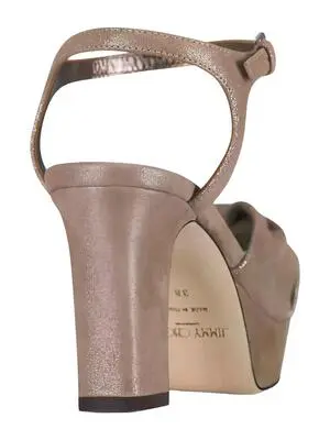 JIMMY CHOO Heloise Platform Knot Sandals - Neutrals