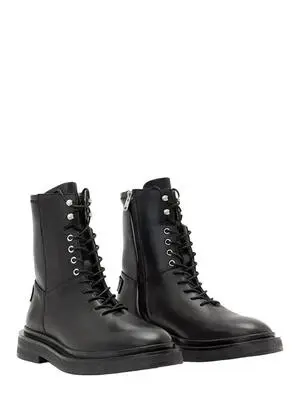 ALLSAINTS Escher Lace Up Combat Boots - Black
