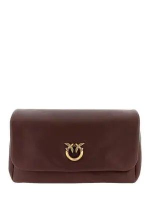 Pinko Medium Love Click-soft Leather Cross Body Bag - Red
