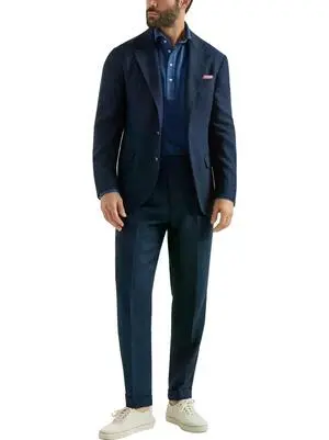 Brunello Cucinelli Long-sleeve Polo Shirt - Blue