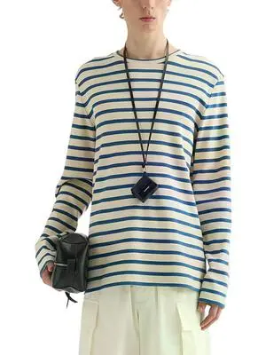 JIL SANDER Striped Cotton Vest - Neutrals
