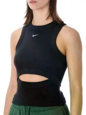 Nike Ribbed Cut-out Tank Top - Black