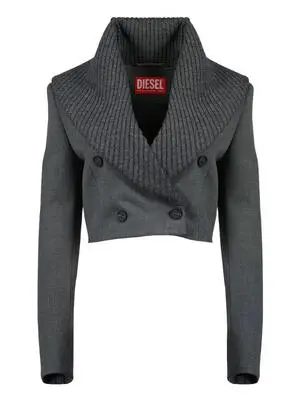DIESEL® G-olden Button Shawl Collar Jacket - Grey