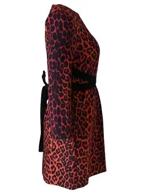 Victoria Beckham Leopard Print Mini Dress - Red