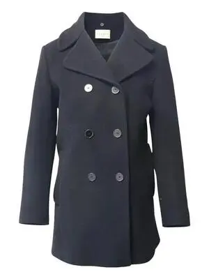 Sandro Double-breasted Peacoat - Black