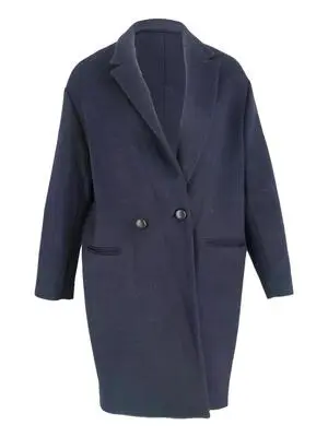 ISABEL MARANT VINTAGE Double-breasted Wool Coat - Blue